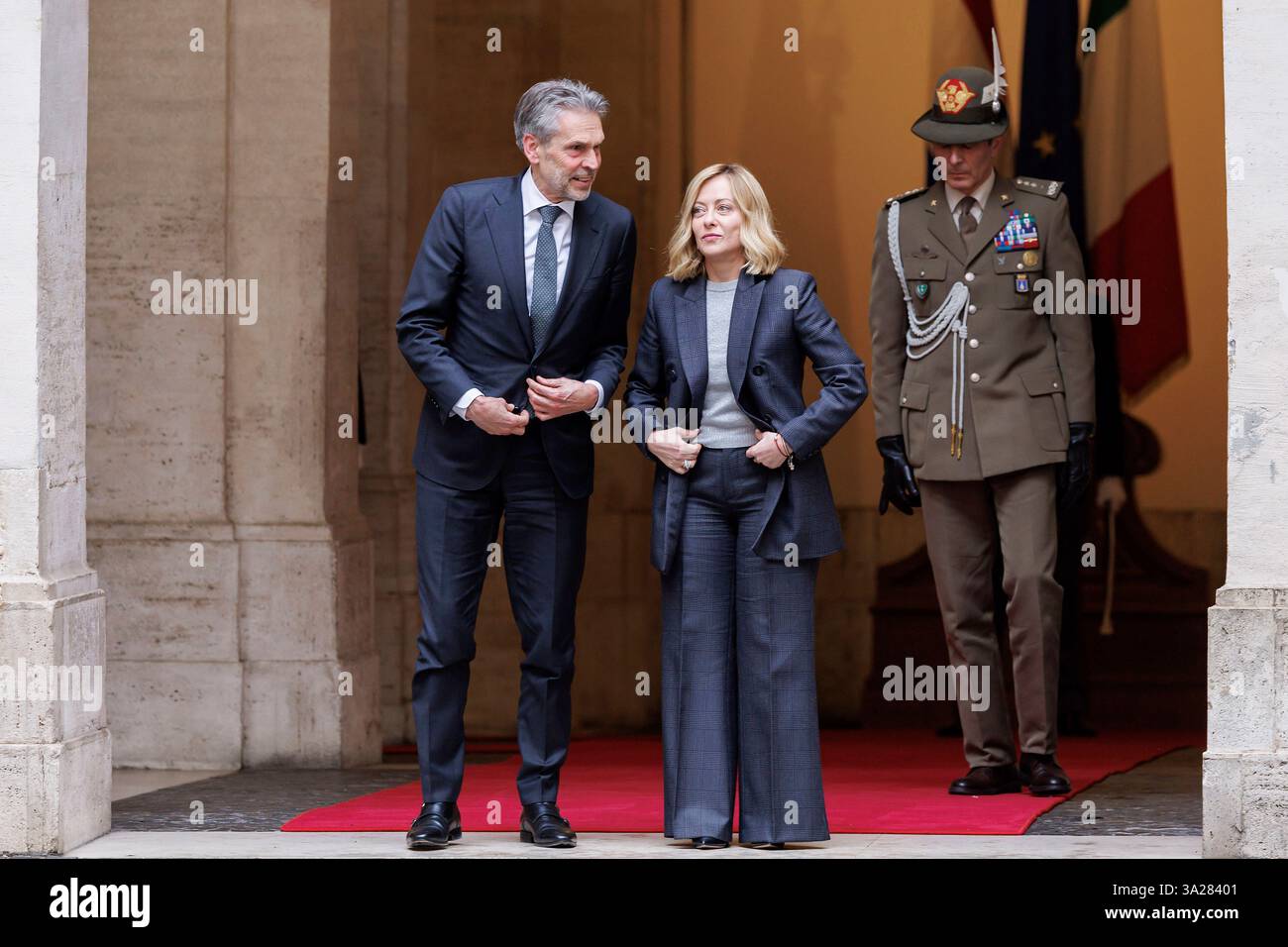 Italy's Prime minister Giorgia Meloni and Prime Minister of the ...