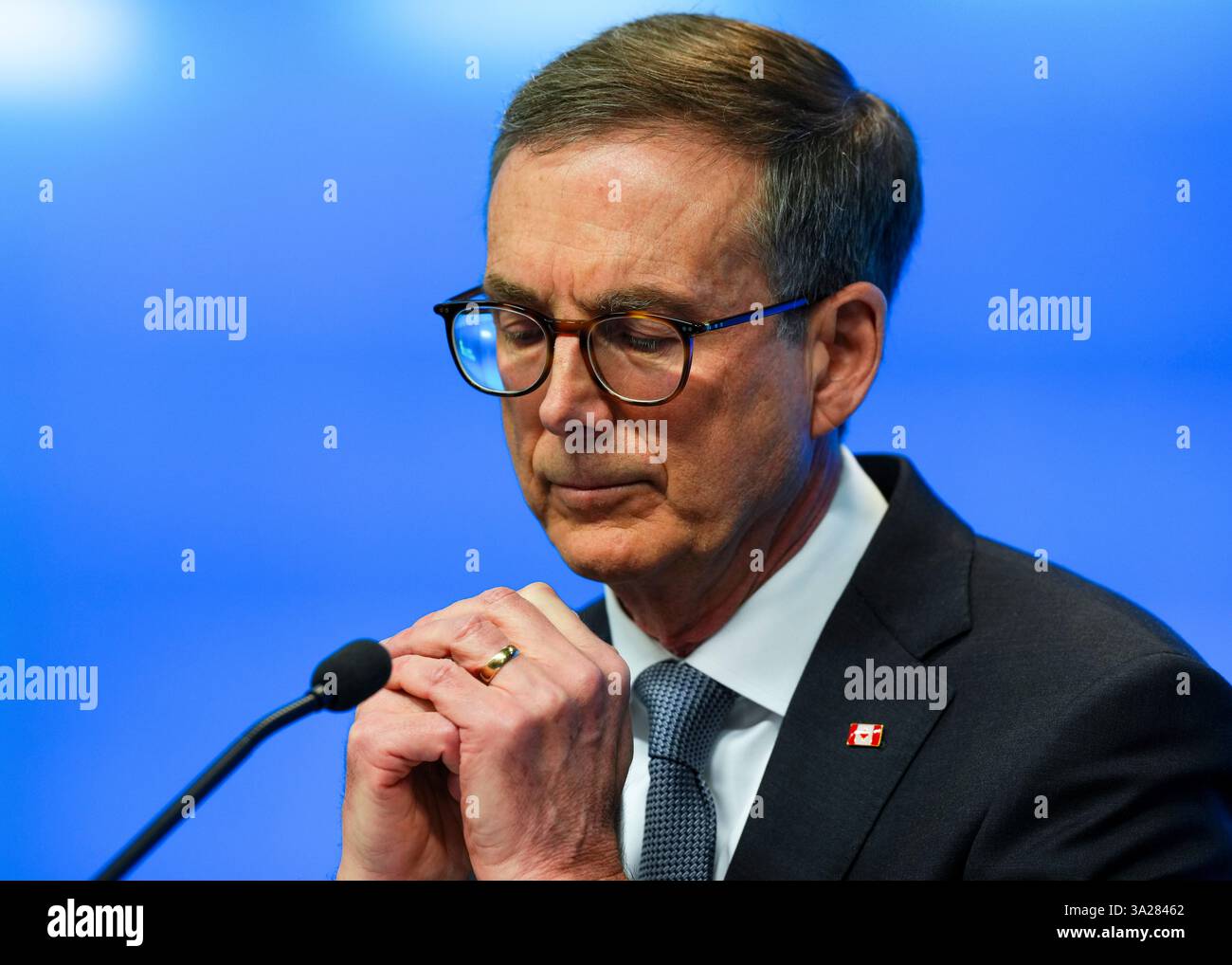 Ottawa, Canada. 12th Mar, 2025. Bank of Canada Governor Tiff Macklem ...