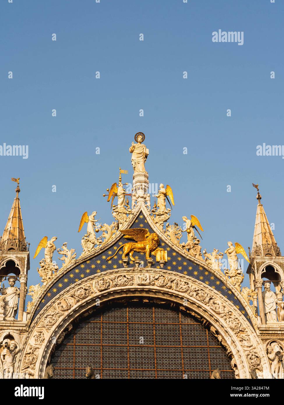 Intricate Gothic-style window details from Doge’s Palace, representing ...