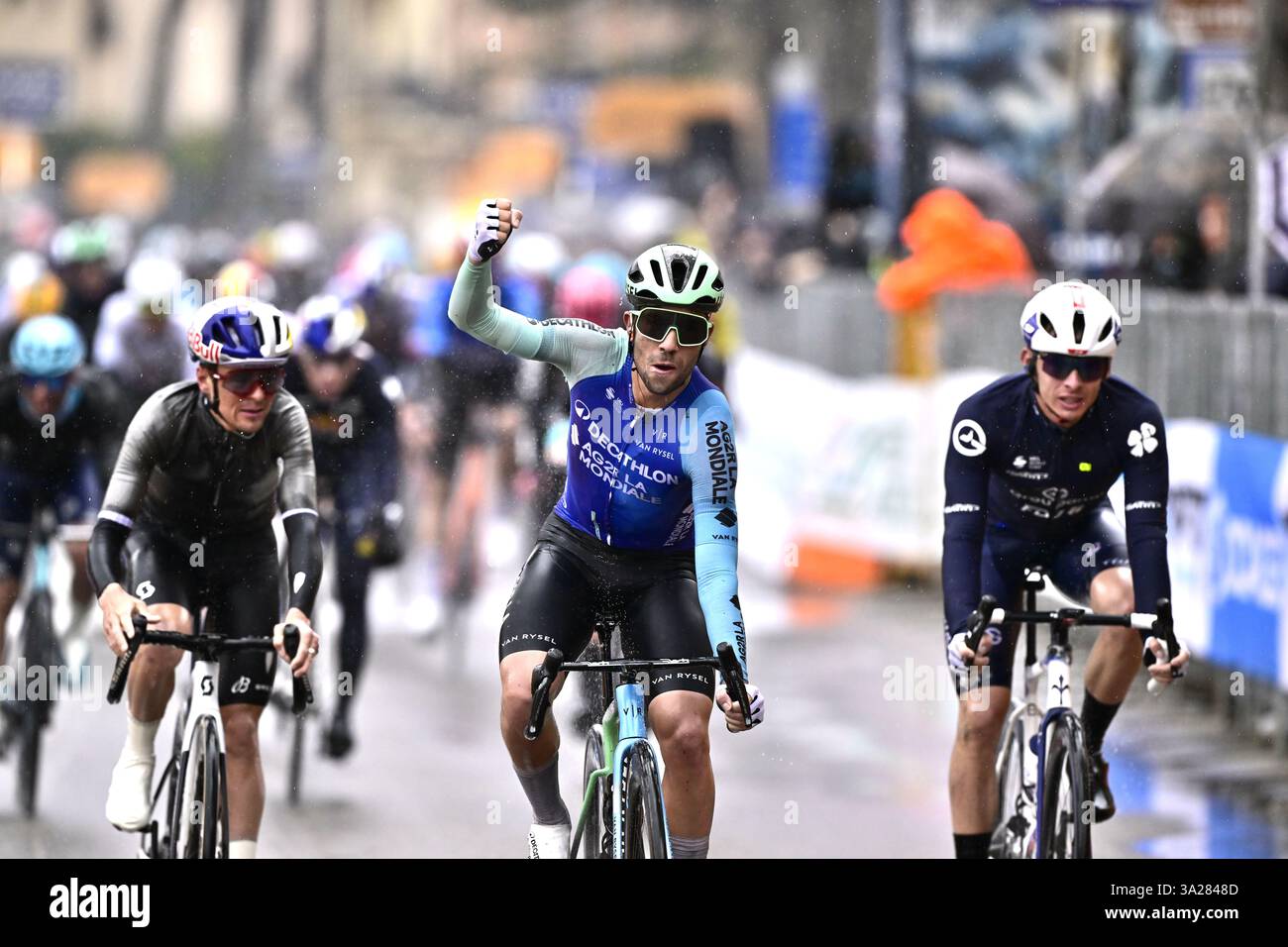 Italian Andrea Vendrame of Decathlon AG2R La Mondiale Team celebrates ...