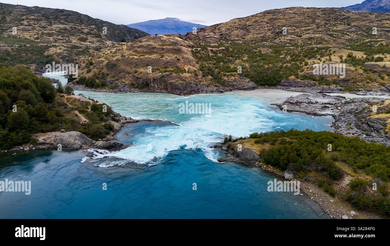 Aerial photo of the confluence of the Neff and Baker rivers in southern ...