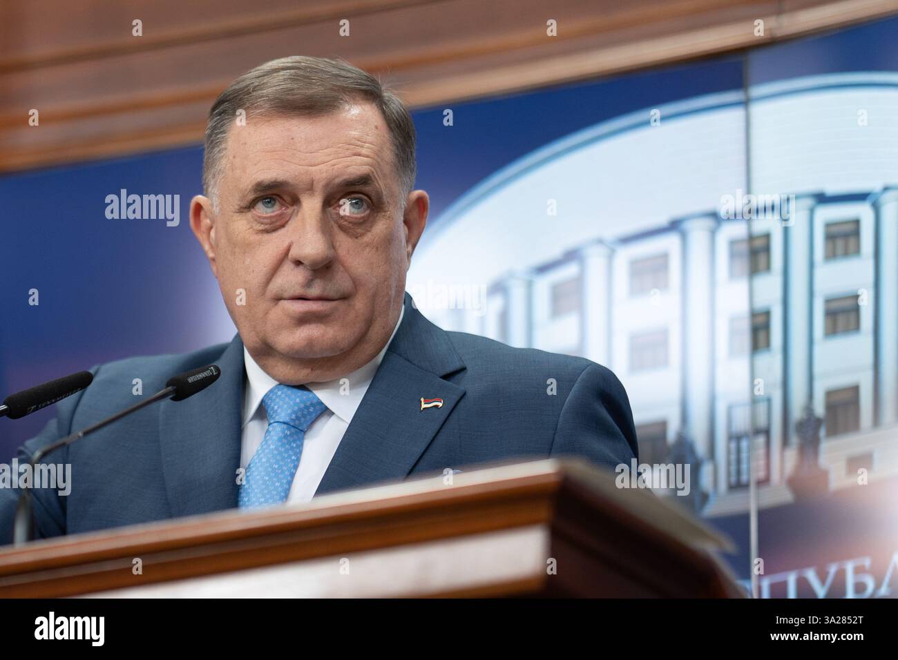 Press conference of the President of the Bosnia's autonomous Serb ...