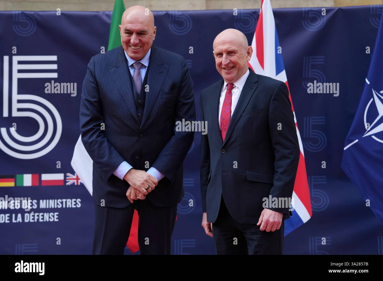 Britain's Defense Secretary John Healey, right, and Defense Minister of ...