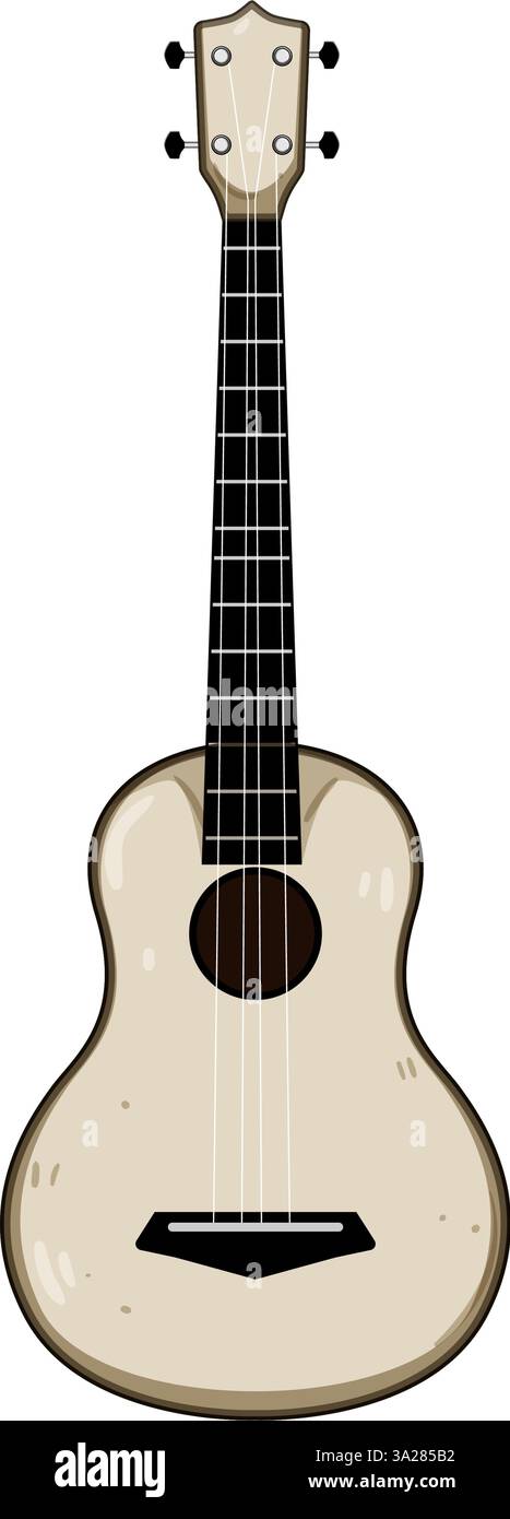 strumming ukulele cartoon vector illustration Stock Vector Image & Art ...