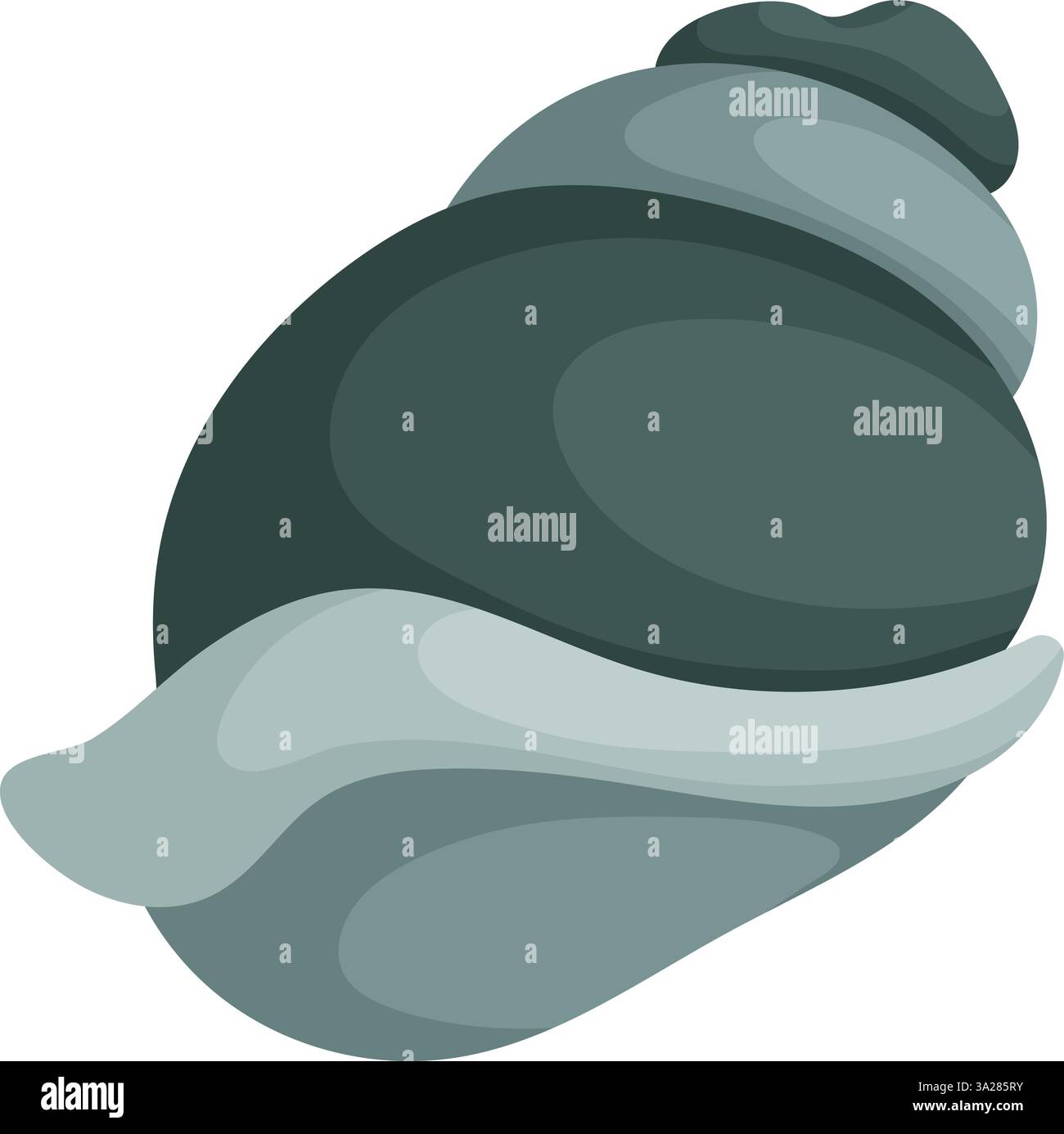 A stylized cartoon illustration of a dark spiral seashell, perfect for ...