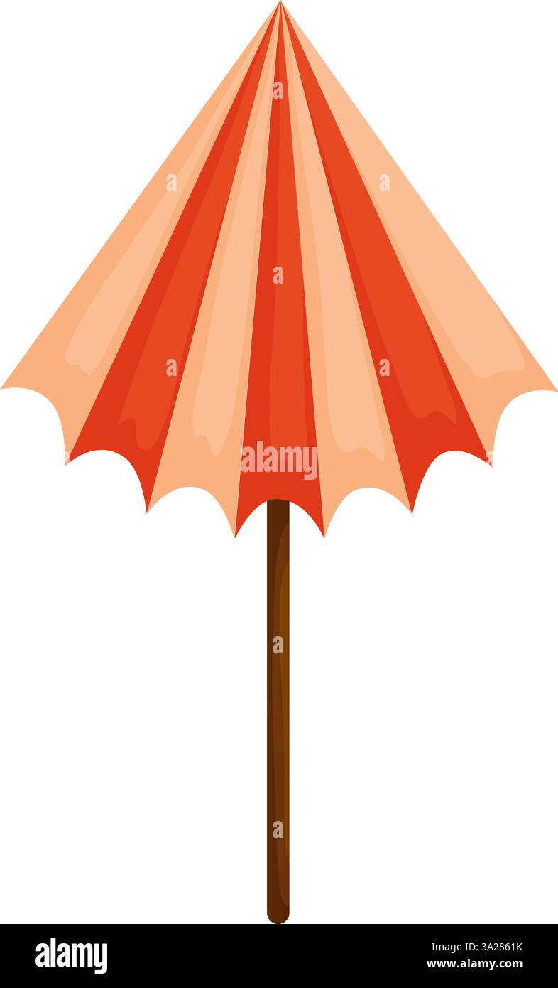 A colorful cartoon illustration of a striped beach umbrella, perfect ...