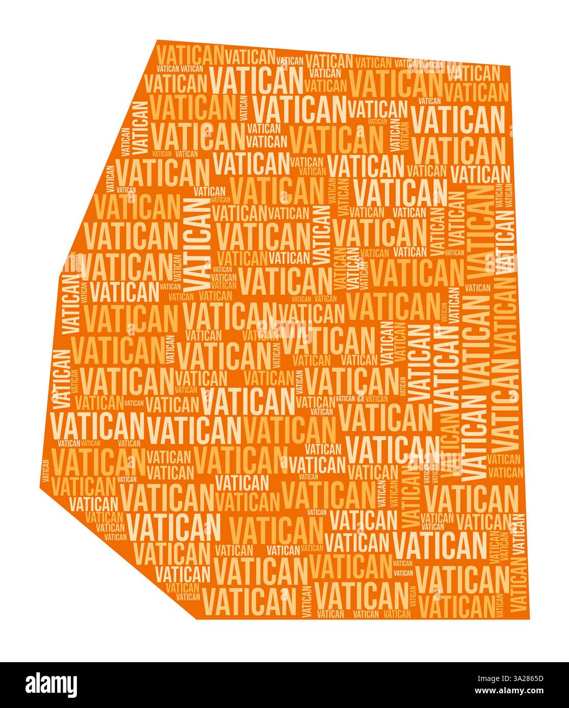 Vatican City shape. Country word cloud with region division. Vatican ...