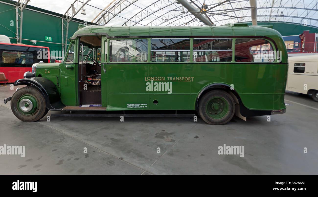 Side view of a 1935, Leyland Cub, on display at the London Bus Museum, Brooklands, Waybridge ...