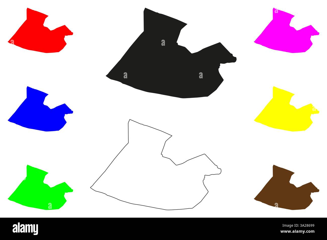 Ballia city (Republic of India, State of Uttar Pradesh) map vector ...