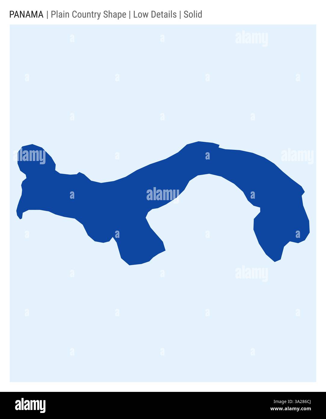 Panama plain country map. Low details. Solid style. Shape of Panama ...