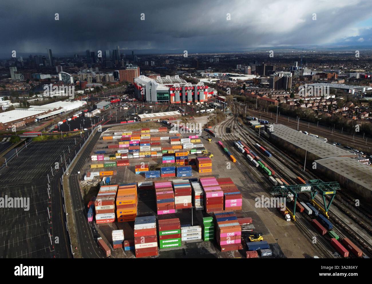 A general view of Manchester United's Old Trafford stadium showing the ...