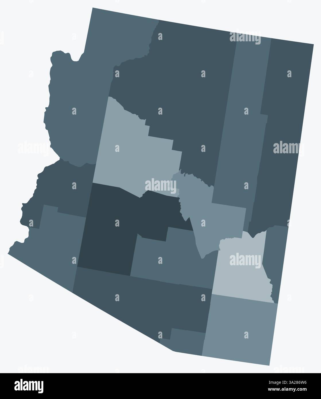 Map of Arizona with counties. Just a simple state border map with ...