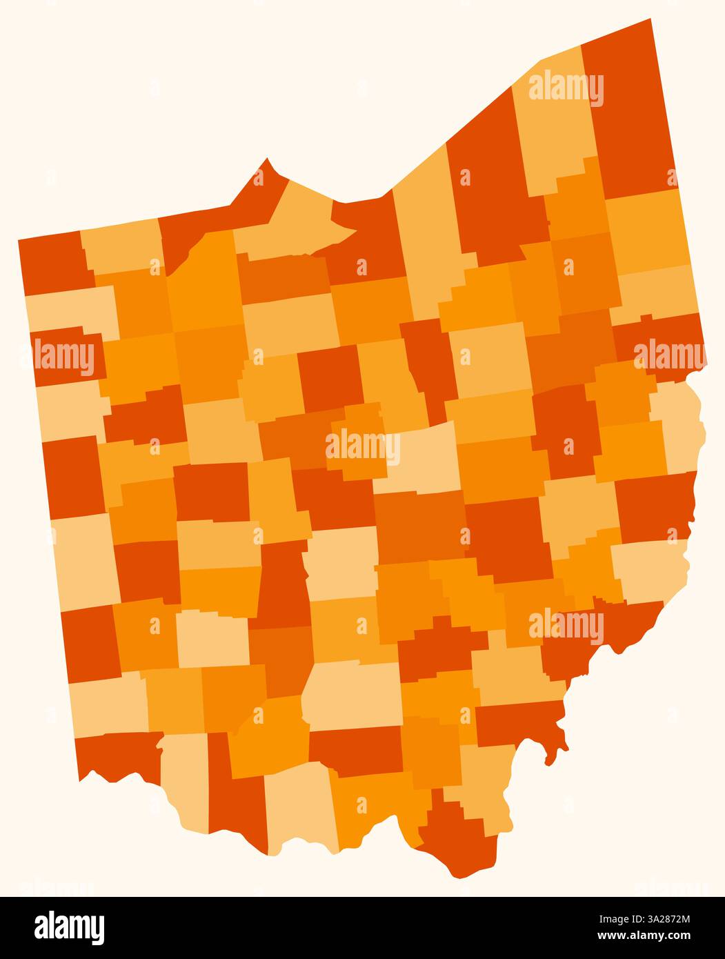 Map of Ohio with counties. Just a simple state border map with county ...
