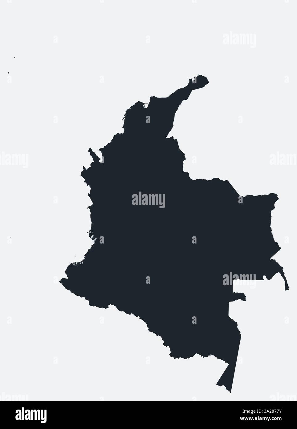 Colombia map. Just a simple border map. Shape of the country. Flat ...