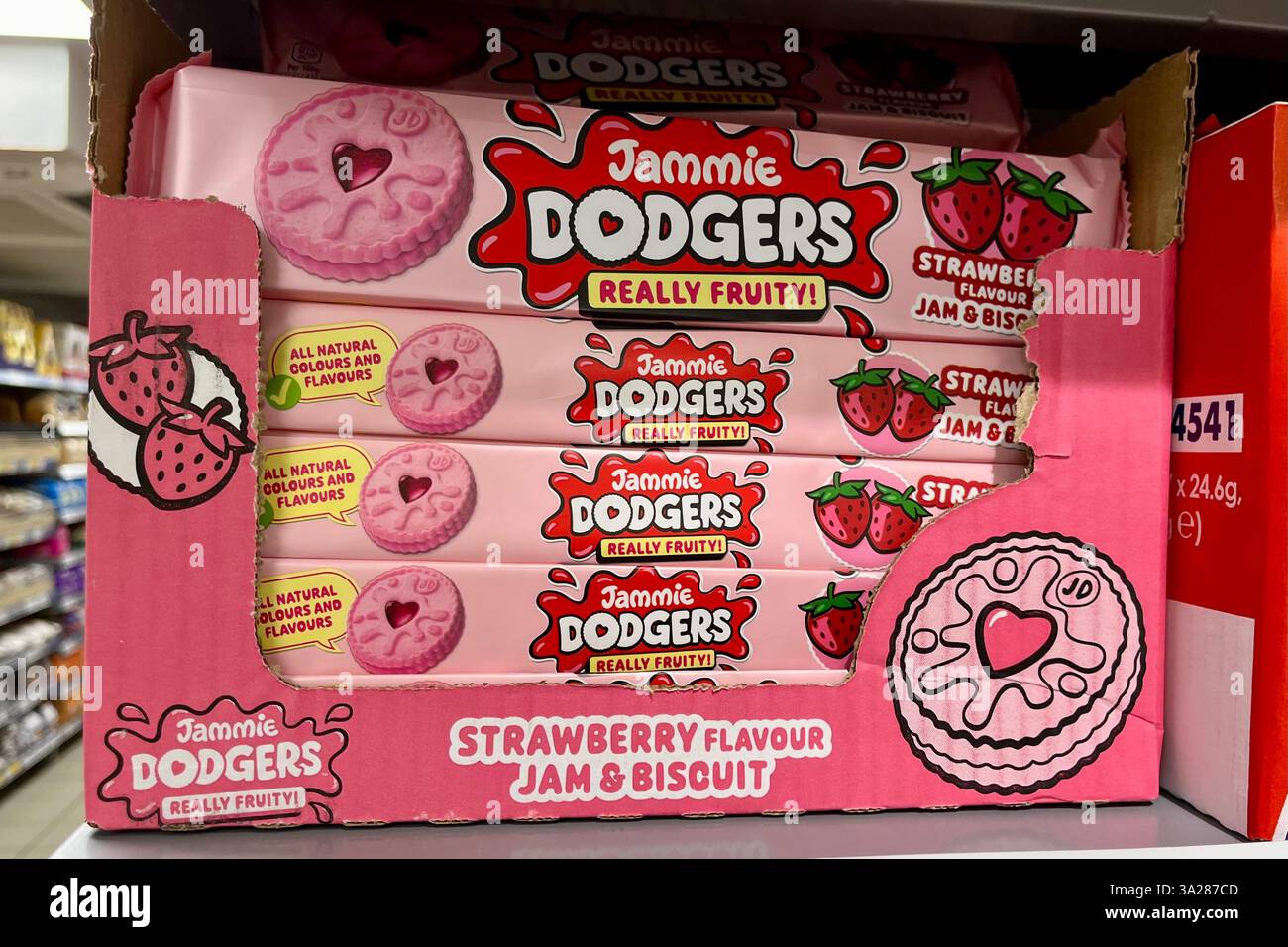Jammie Dodgers Strawberry Flavour Jam & Biscuit packets for sale on a ...