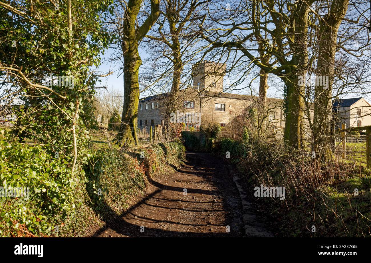 A rural track leading to the Victorian mill owners mansion of ...