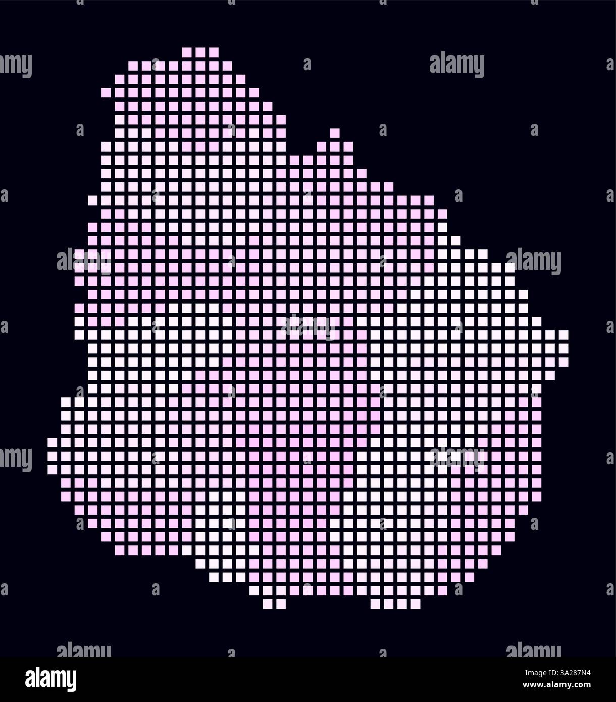Uruguay dotted map. Digital style map of the country on dark background ...