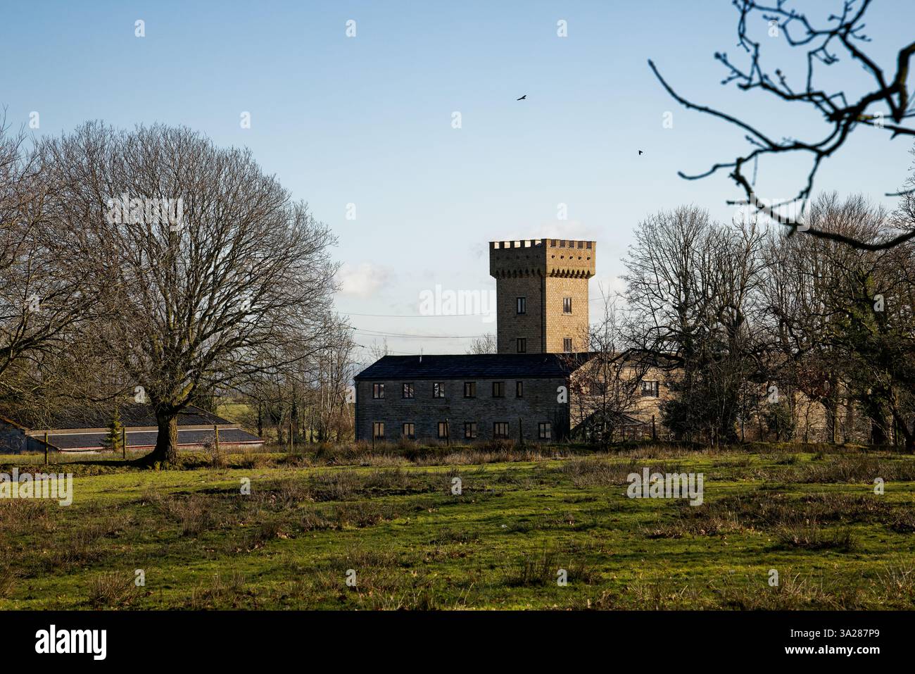 The Victorian Gothic mill owners mansion of Greenmount Tower viewed ...