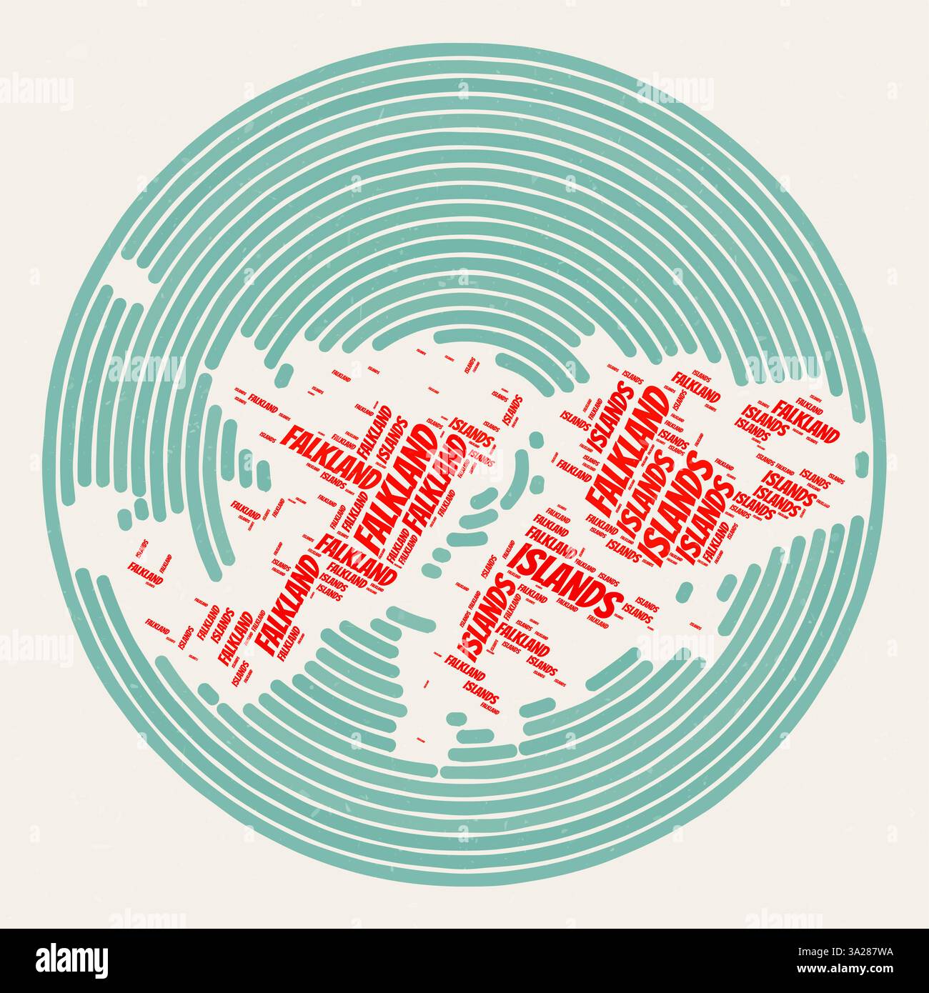 Falkland Islands round poster. Typography style image of country ...