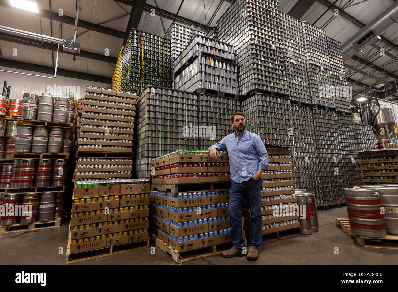 Jeff Ware, president of Resurgence Brewing Company, poses for a ...