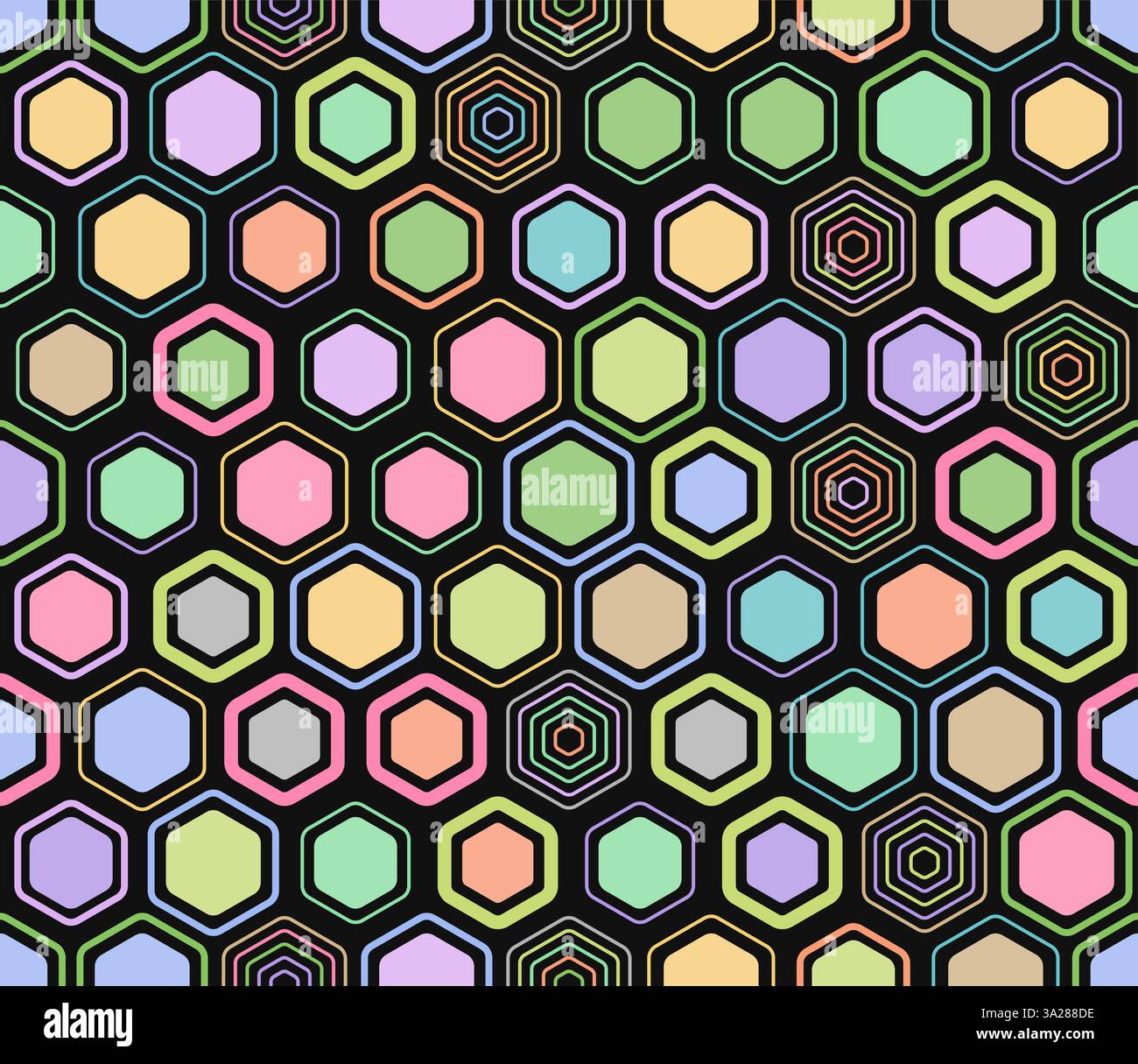 Honeycomb hexagons background. Geometric elements of varied style and ...