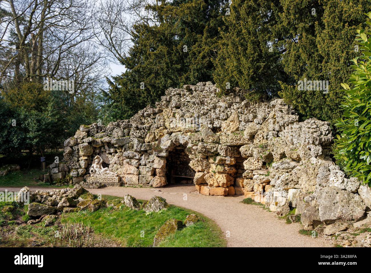 Garden grotto, with water nympth Sabrina, Croome, Worcestershire ...