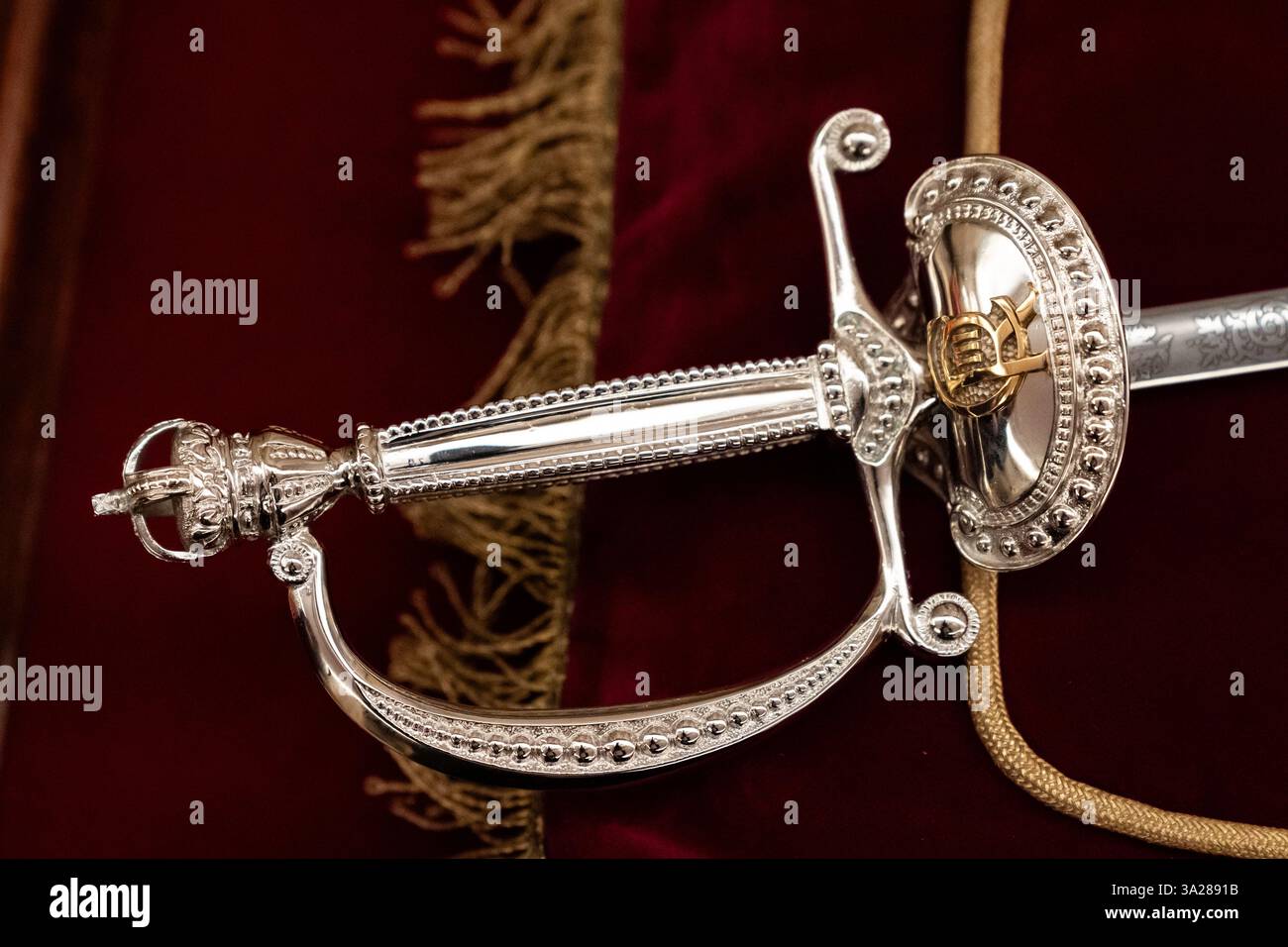 A detail of a new ceremonial sword, to be bestowed to the Usher of the ...