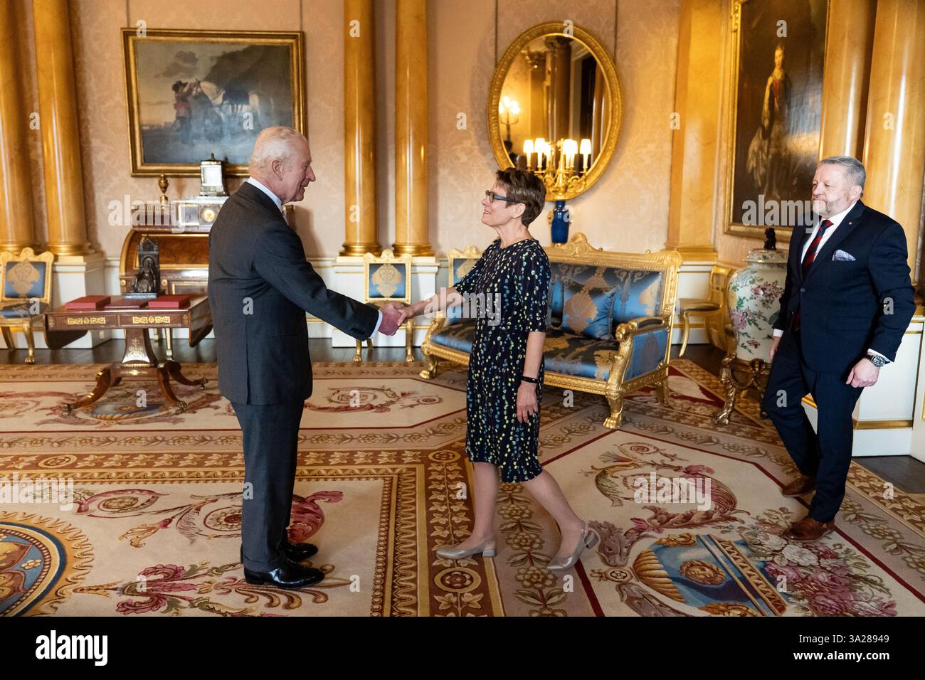 King Charles III receives Speaker of the Senate of Canada Raymonde ...