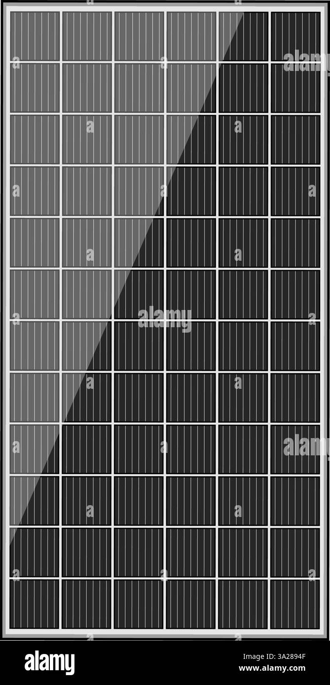 silwattage solar panels cartoon vector illustration Stock Vector Image ...