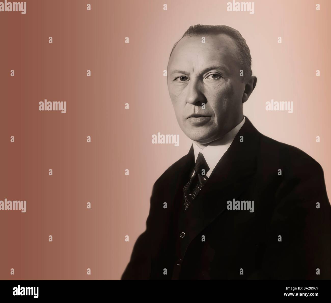 Portrait of Konrad Adenauer as a young man, 1876-1967, mayor of Cologne ...