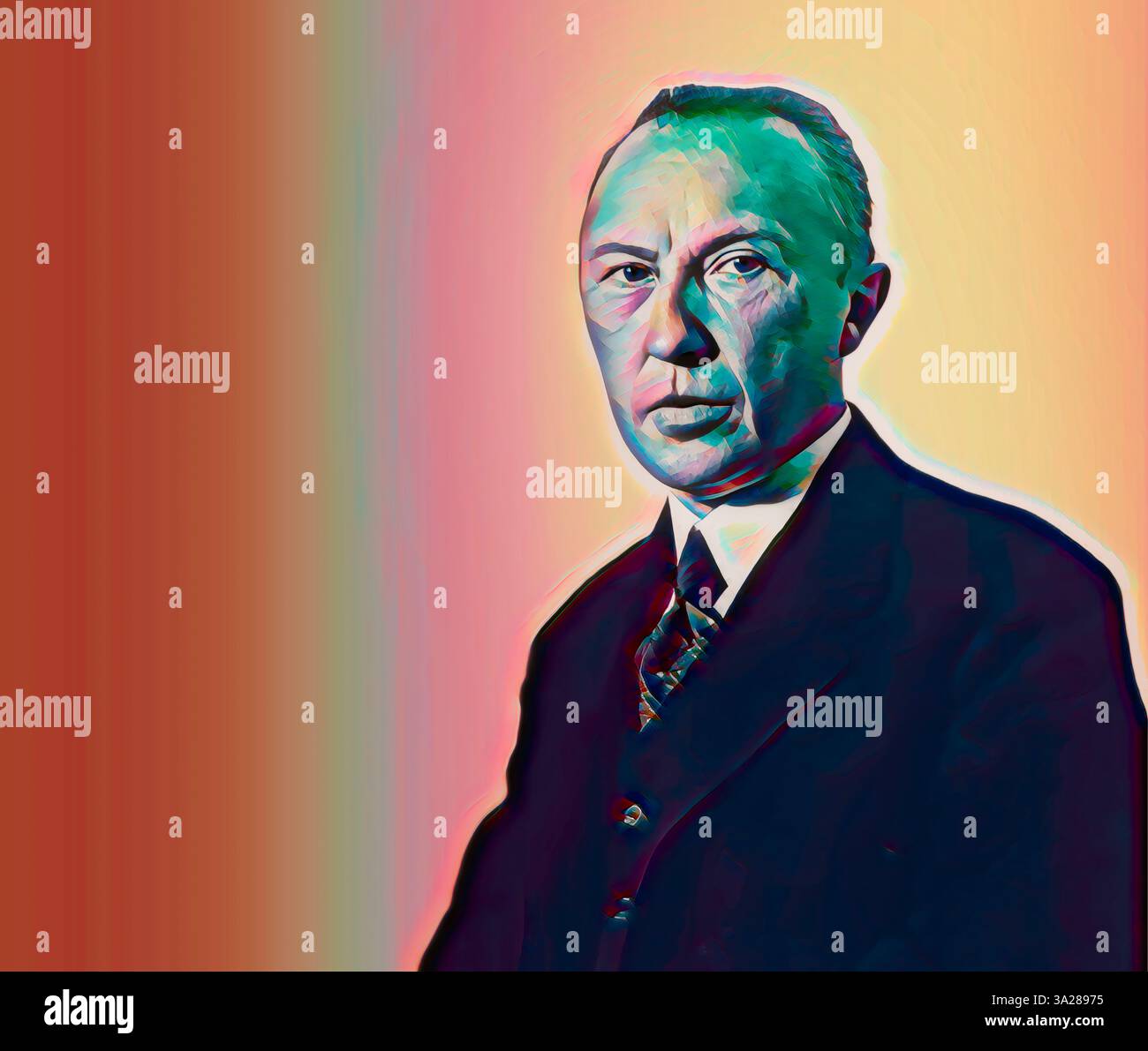 Portrait of Konrad Adenauer as a young man, 1876-1967, mayor of Cologne ...