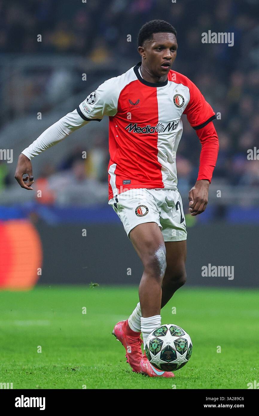 Jeyland Mitchell of Feyenoord Rotterdam seen in action during UEFA ...