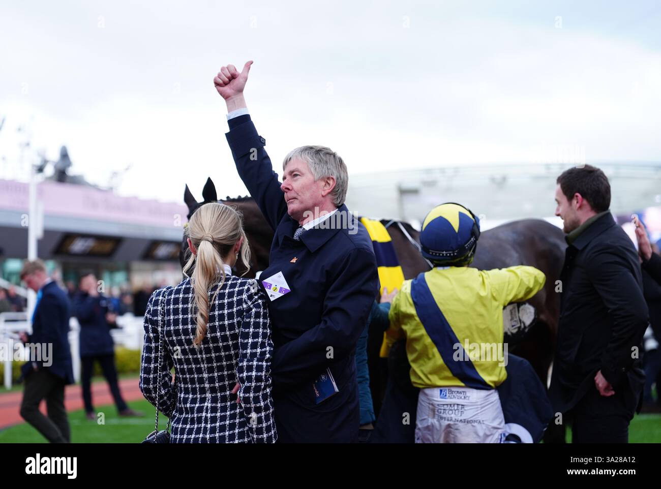 Trainer Barry Connell in the winner's enclosure after Marine Nationale ...