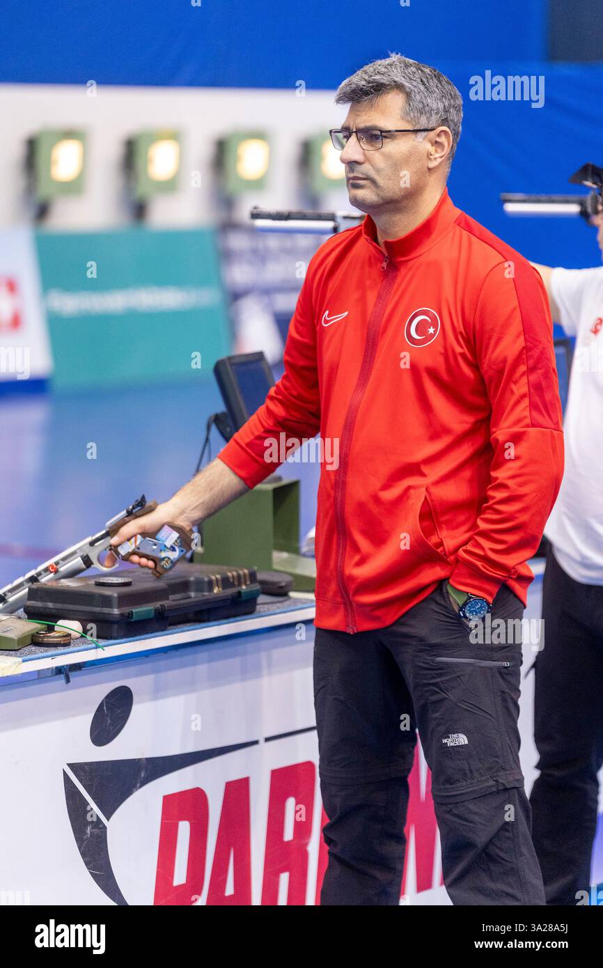 Yusuf Dikec of Turkey competes during the European Shooting ...