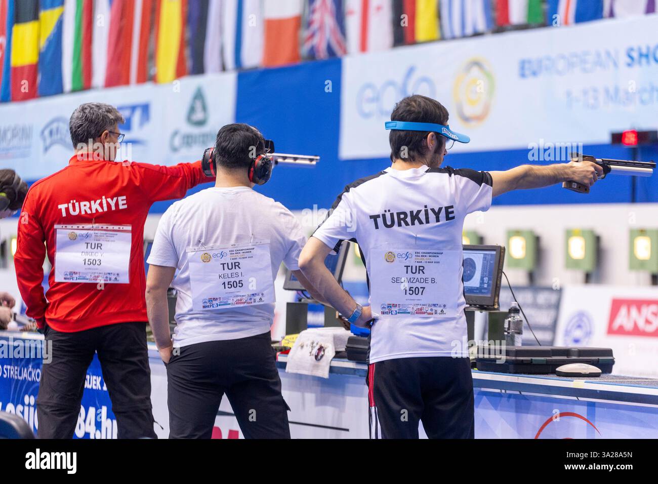 Yusuf Dikec of Turkey competes during the European Shooting ...