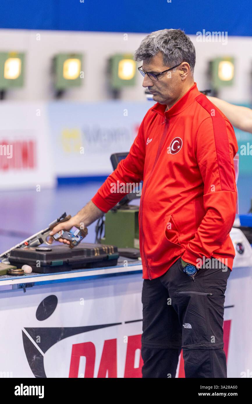 Yusuf Dikec of Turkey competes during the European Shooting ...