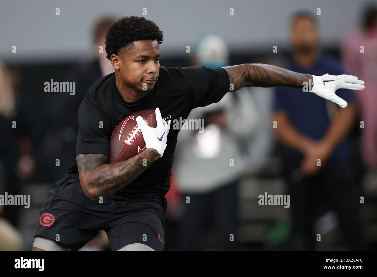 Georgia's Dominic Lovett runs a drill during the school's NFL Pro Day ...