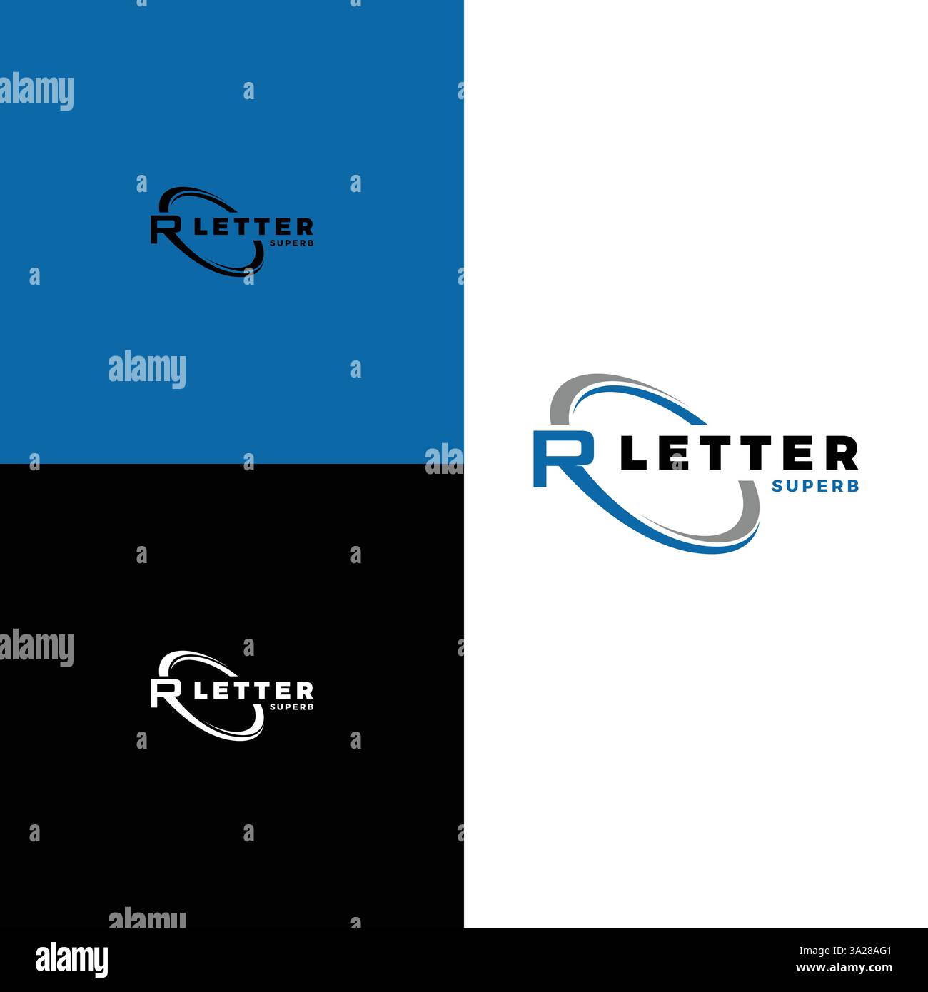 initial letter r swoosh icon logo design template Stock Vector Image ...