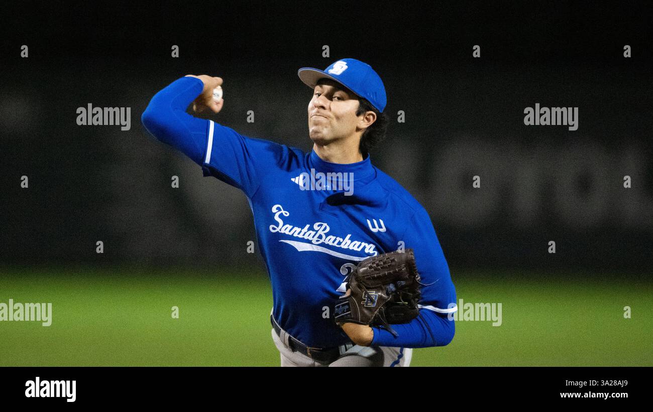 UC Santa Barbara starting pitcher Nathan Aceves delivers a pitch during ...