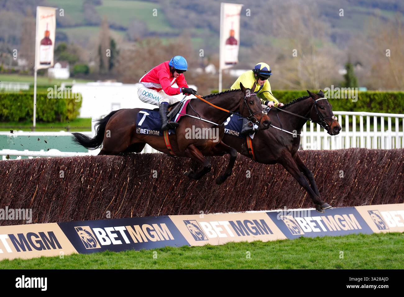 Marine Nationale ridden by Sean Flanagan (right) on their way to winning the BetMGM Queen Mother ...
