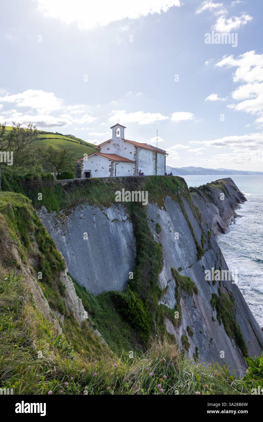 The Ermita de San Telmo, a historic white chapel with a bell tower ...