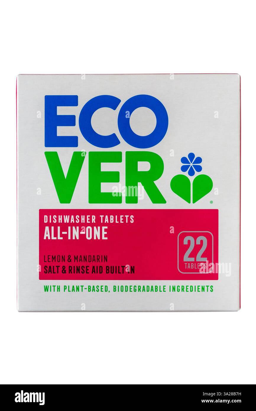 packet of EcoVer dishwasher tablets All-In-One lemon & mandarin salt ...