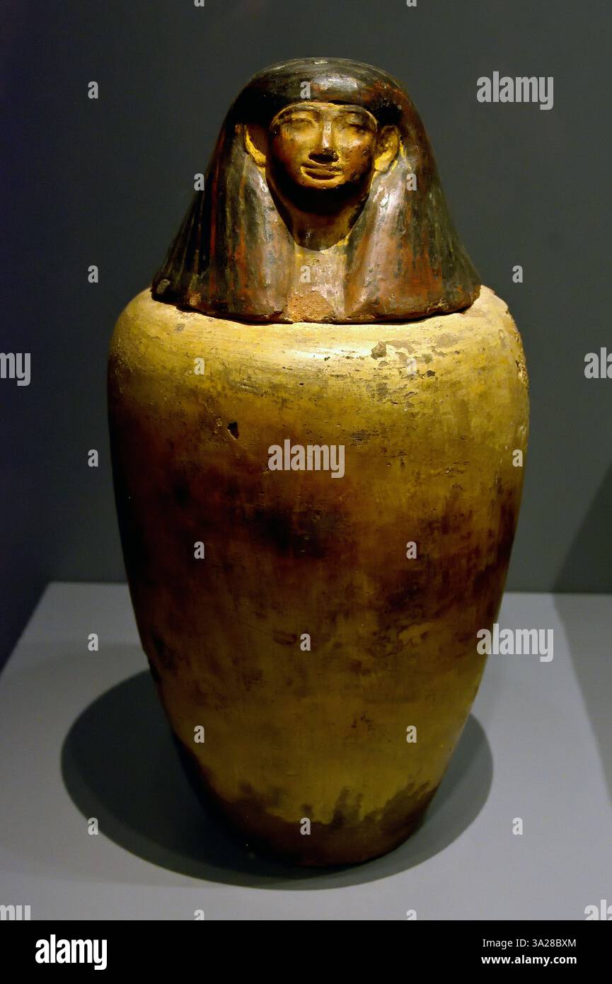 Canopic jar and lid with human headed top hi-res stock photography and ...
