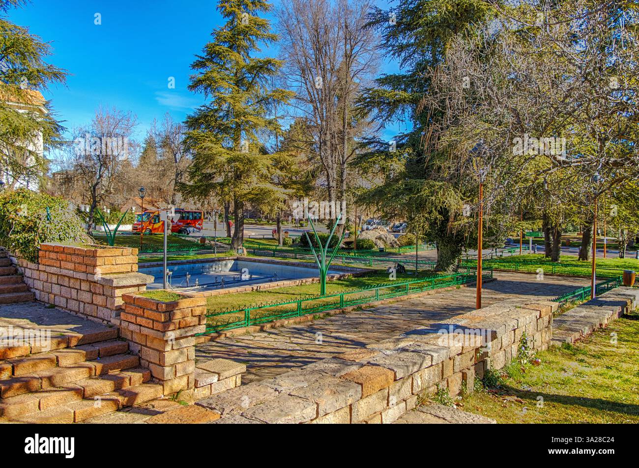 Ifrane, Morocco. View of the unexpected green tree-lined avenues of the ...
