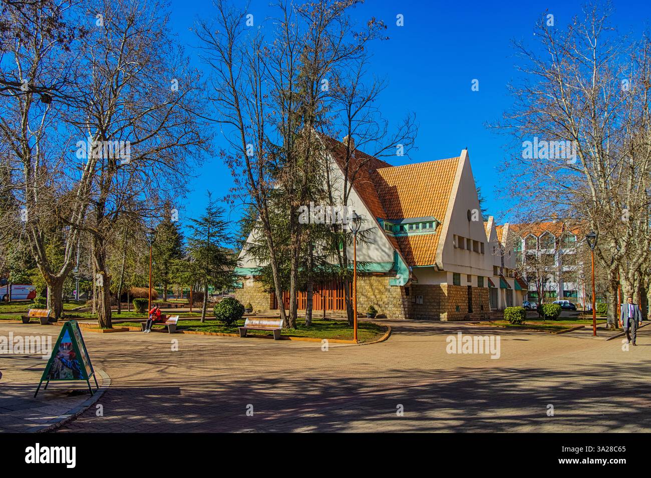 Ifrane, Morocco. View of the unexpected green tree-lined avenues of the ...