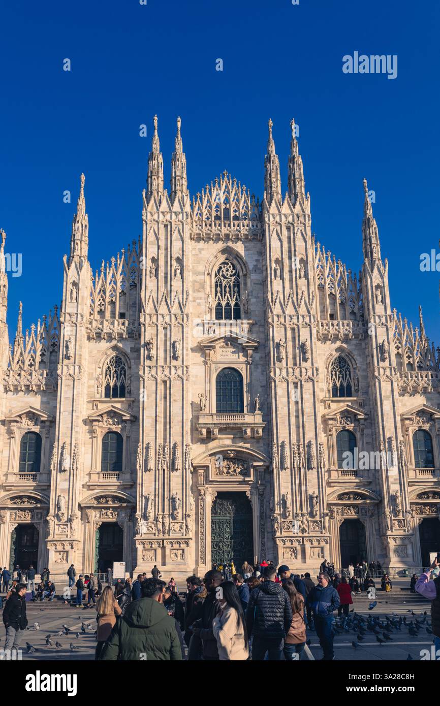 Milan, Italy. February 05, 2025. Milan Cathedral (Duomo di Milano) or ...