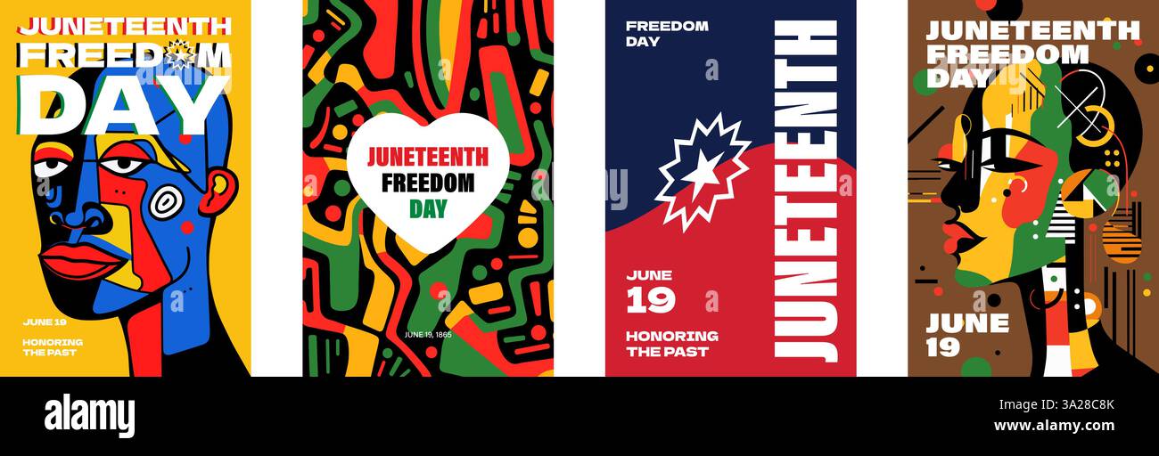 Juneteenth freedom African American heritage celebration poster set ...