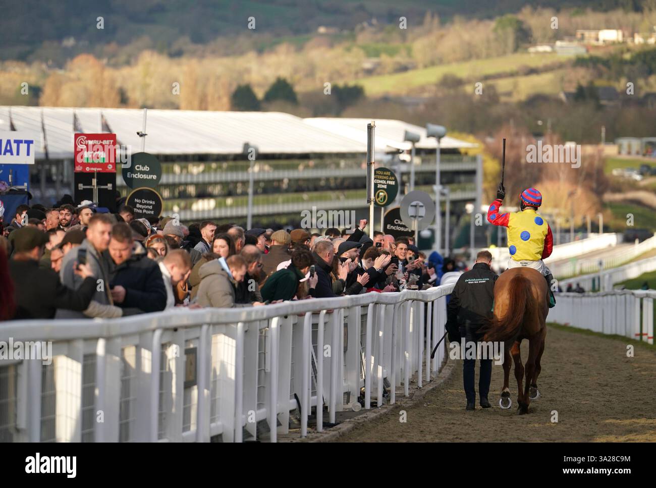 Danny Gilligan aboard Jazzy Matty after winning the Debenhams Johnny ...