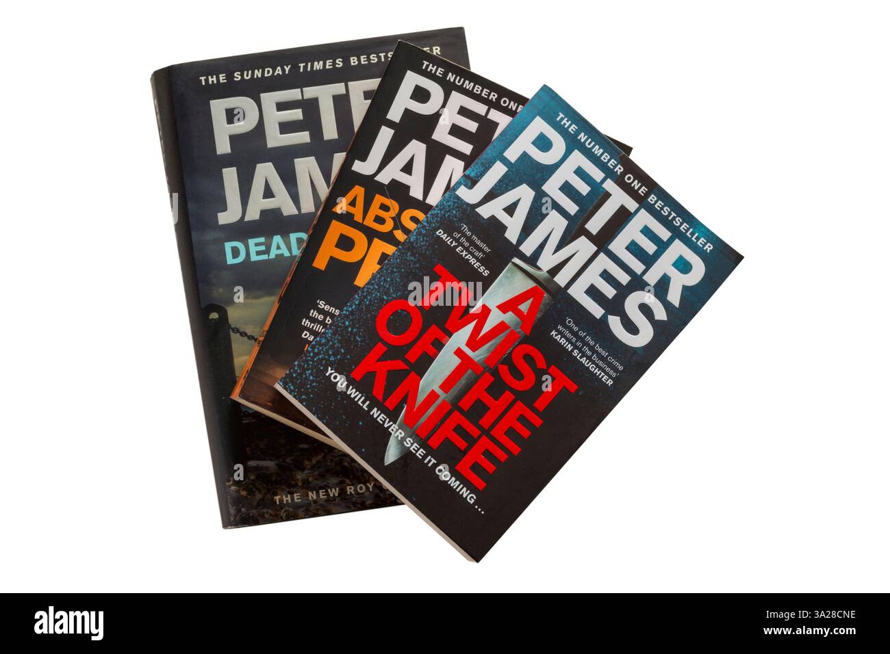 Selection of Peter James books with A Twist of the Knife book on top ...