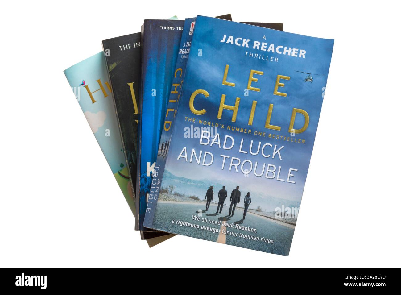 Selection of books with Bad Luck and Trouble book by Lee Child on top ...